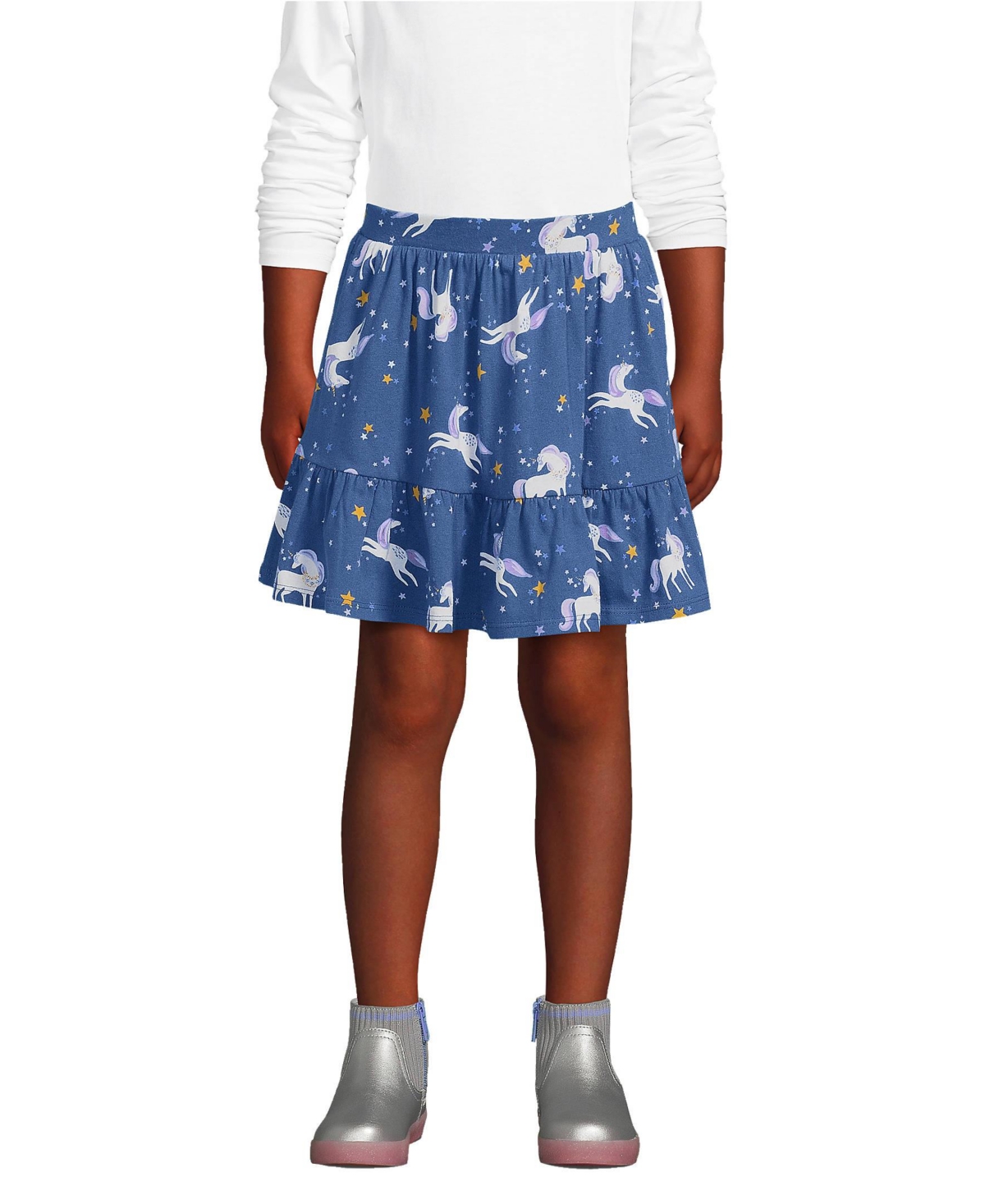 Click here for Lands End Girls Tiered Skort - Evening blue unicor... prices