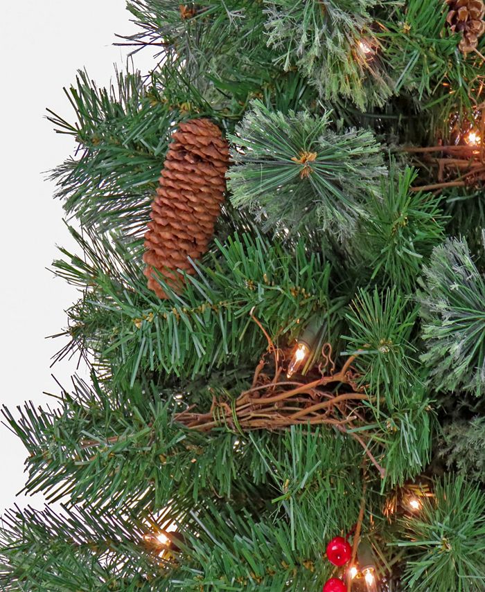 National Tree Company 4' Glistening Pine Entrance Tree with Clear ...