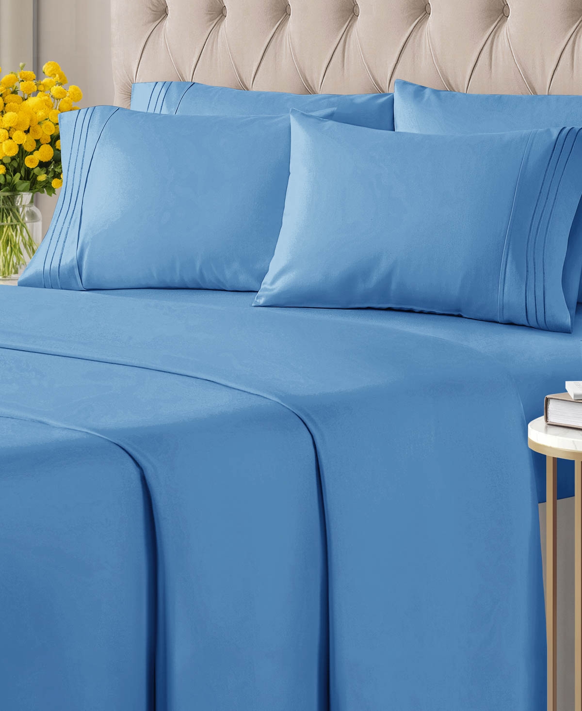 Click here for 6 Piece Microfiber Solid Sheet Set - California Ki... prices