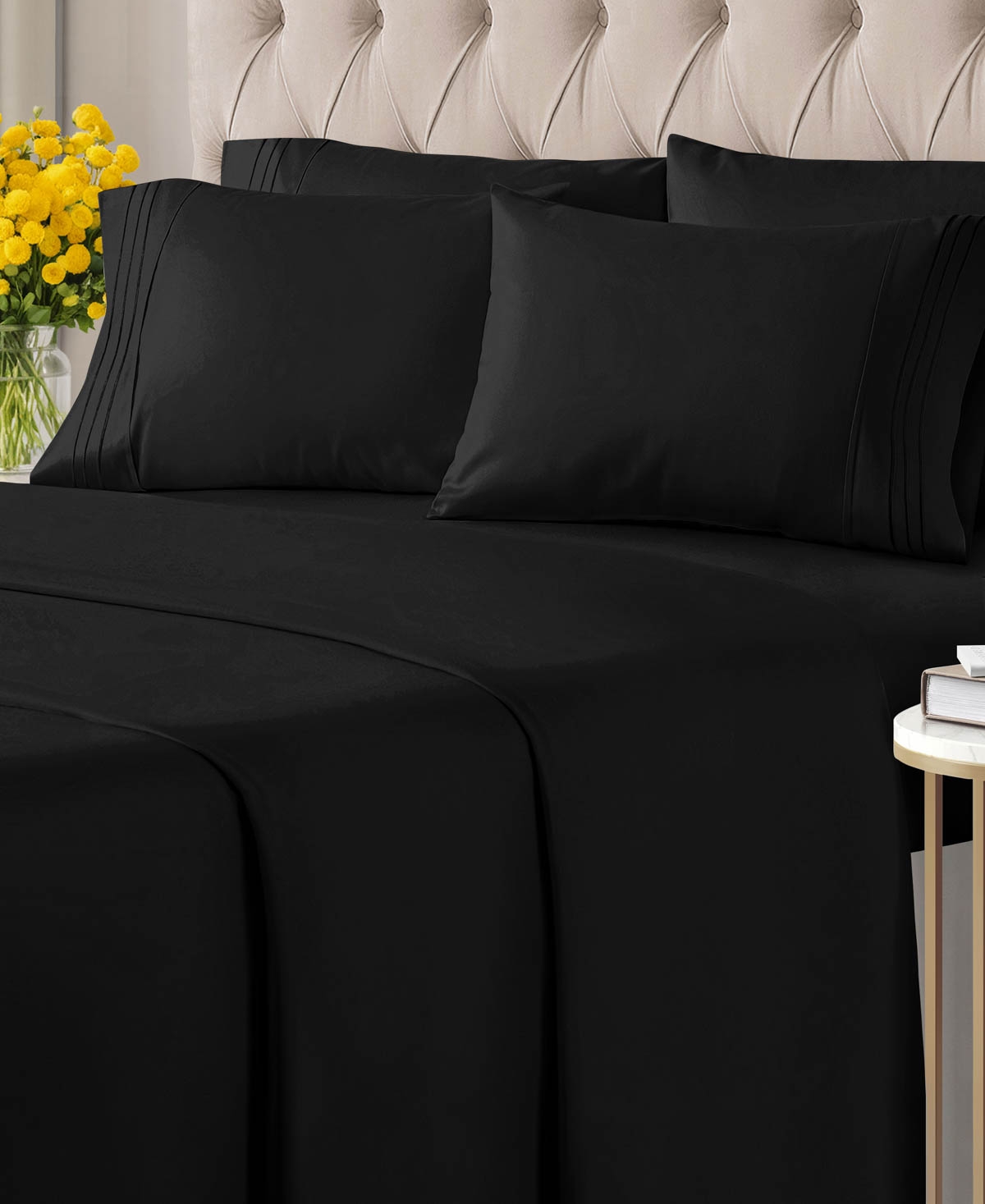 Click here for 6 Piece Microfiber Solid Sheet Set - California Ki... prices