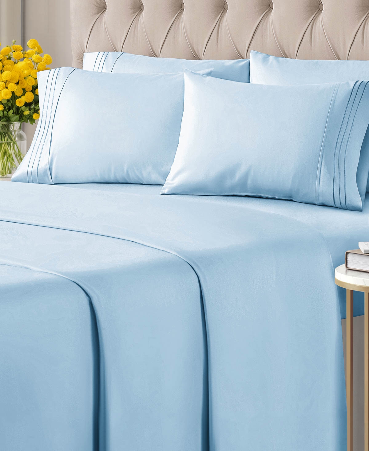 Click here for 6 Piece Microfiber Solid Sheet Set - California Ki... prices