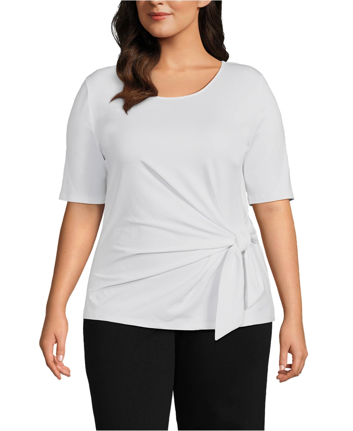 Click here for Lands End Womens Plus Size Lightweight Jersey Tie... prices