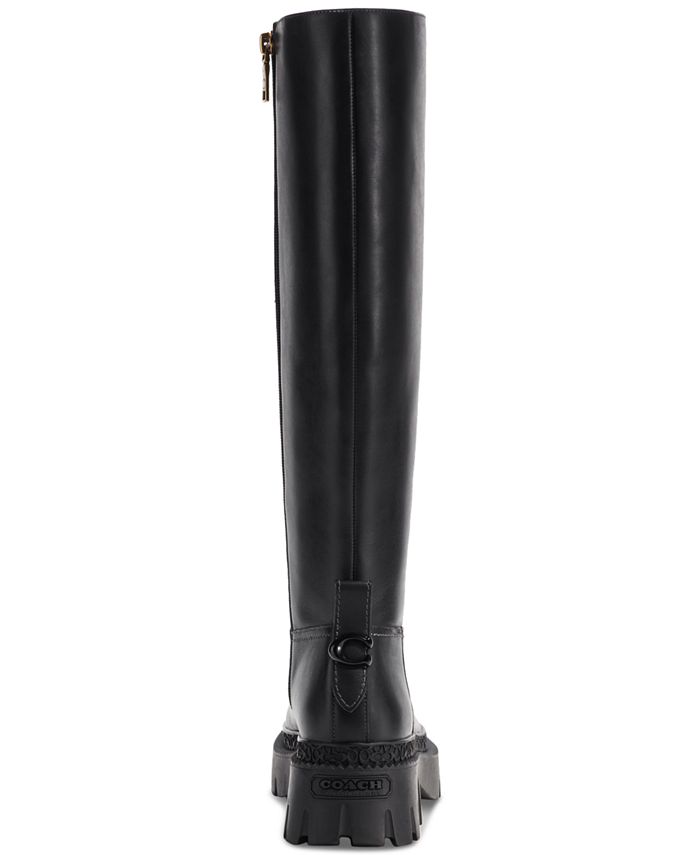 COACH Women's Julietta Sculpted C Lug Sole Tall Riding Boots - Macy's