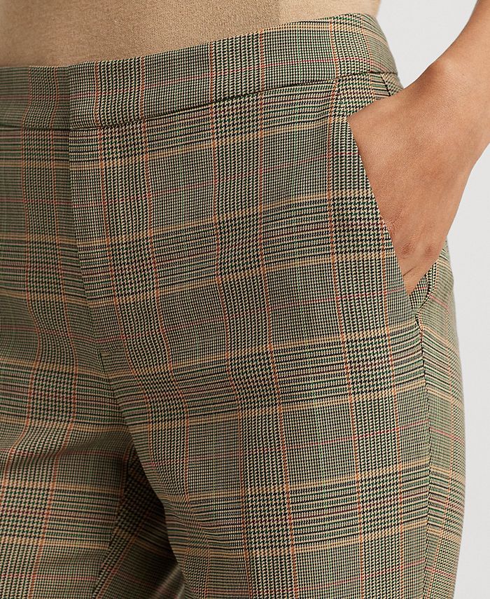Lauren Ralph Lauren Women's Checked Plaid Twill Straight-Leg Pants - Macy's