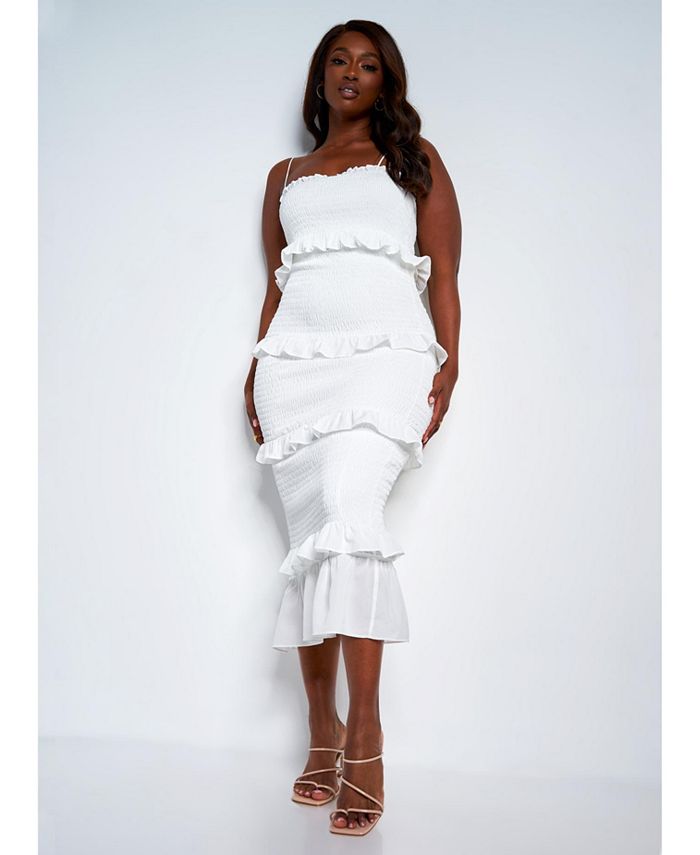 Rebdolls Women's Plus Size Ruffle Smocked Dress - Macy's