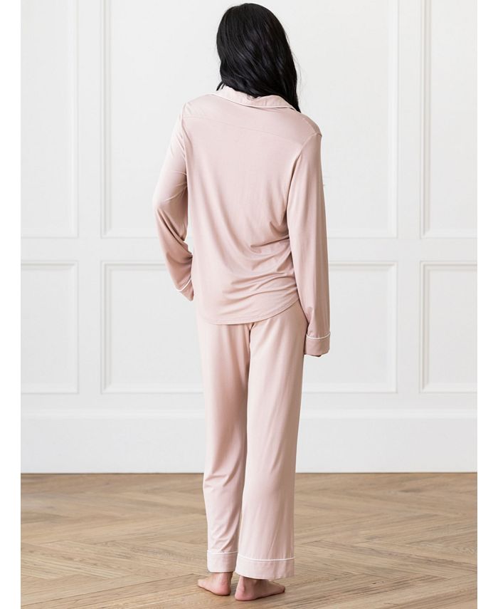 Cozy Earth Women's Long Sleeve Stretch-Knit Viscose from Bamboo Pajama ...