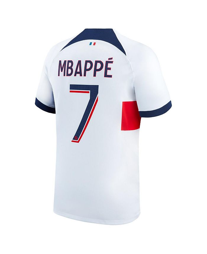 Nike Men's Kylian Mbappe White Paris Saint-Germain 2023/24 Away Stadium ...