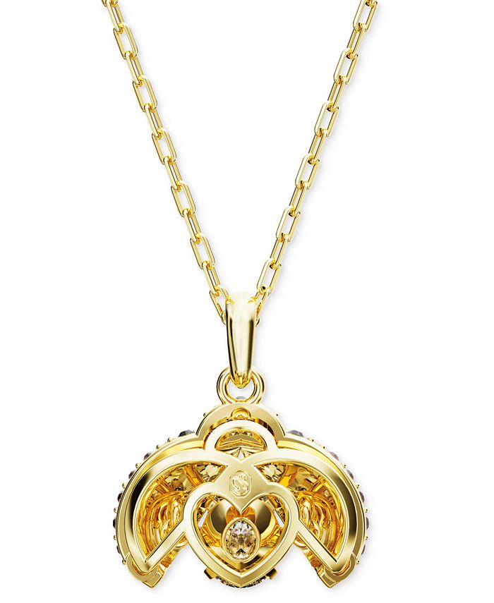 Swarovski Gold-Tone Multicolor Crystal Ladybug Pendant Necklace, 15 ...