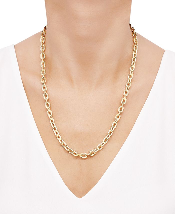Italian Gold Square Link 22" Chain Necklace in 10k Gold - Macy's