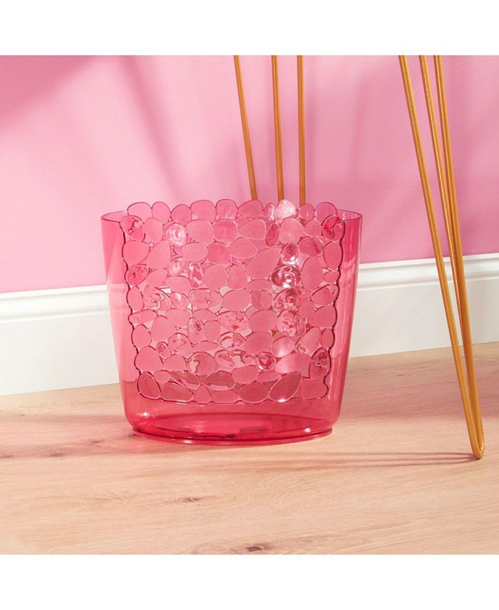 mDesign Plastic Slim Oval 2 Gallon Pebble Trash Can Wastebasket Bin ...