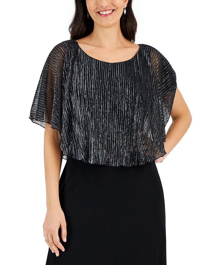 Connected Women's Pleated Cape Overlay Midi Dress - Macy's