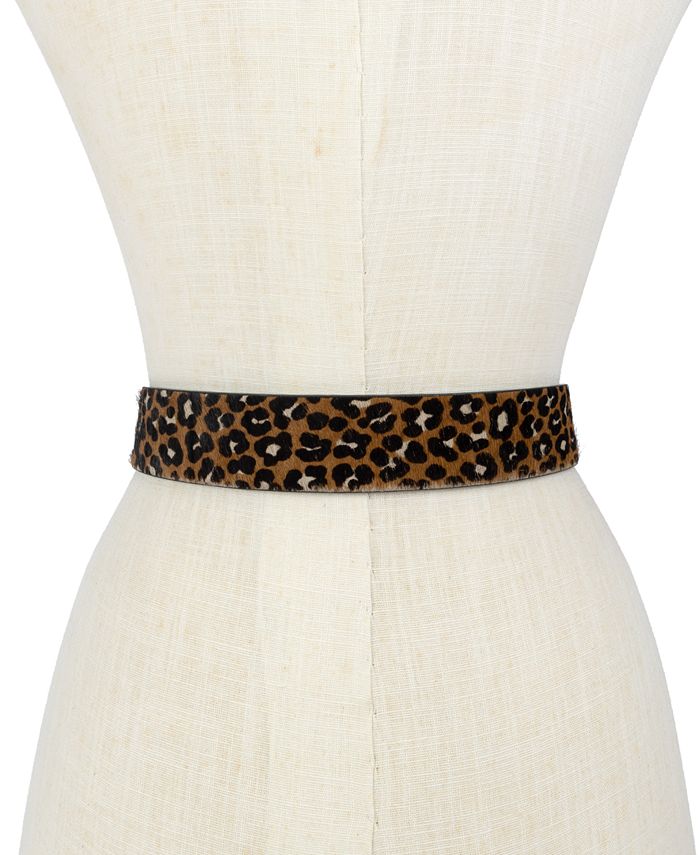 Michael Kors Women's Cheetah-Print Haircalf Belt - Macy's
