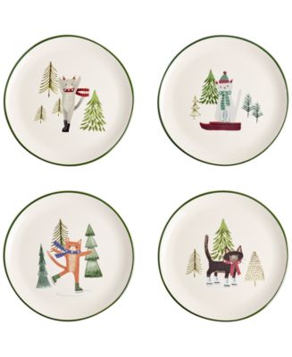 Tabletops Unlimited Furry Cats Salad Plates, Set of 4 - Macy's