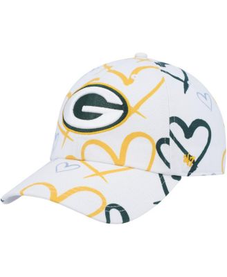 Big Girls '47 Brand White Green Bay Packers Adore Clean Up Adjustable ...