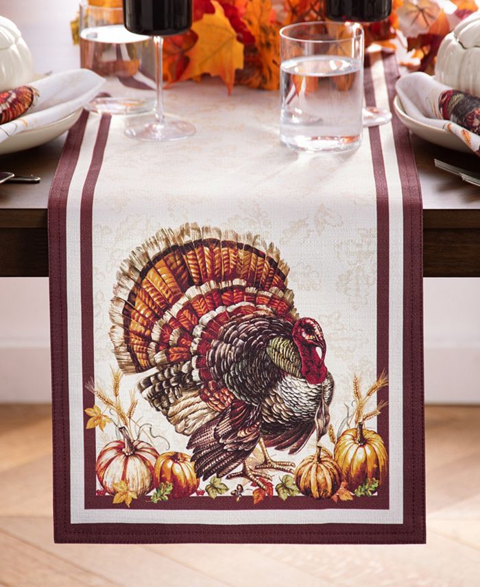 Elrene Autumn Heritage Turkey Table Linens Collection - Macy's