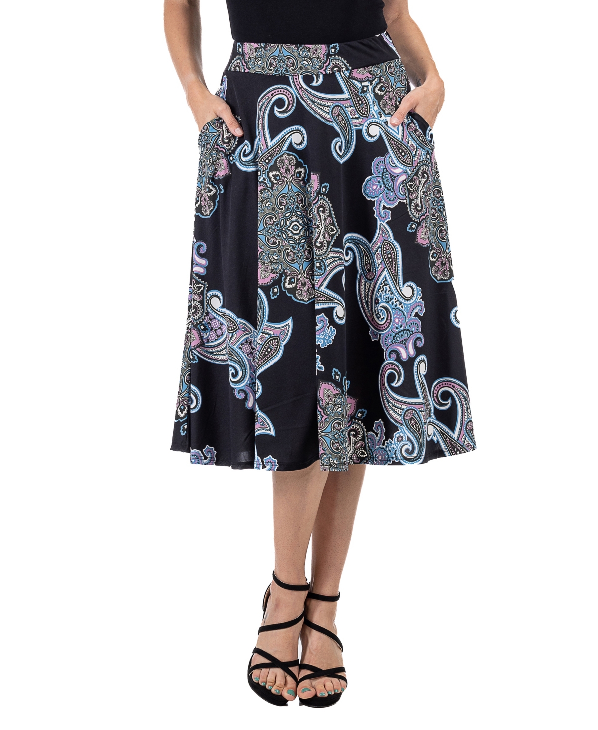 Click here for 24seven Comfort Apparel Womens Paisley A-Line Midi... prices
