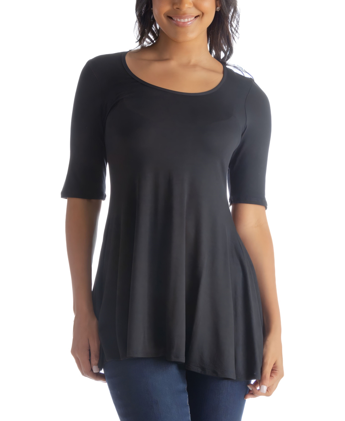 Click here for 24seven Comfort Apparel Womens Elbow Sleeve Swing... prices