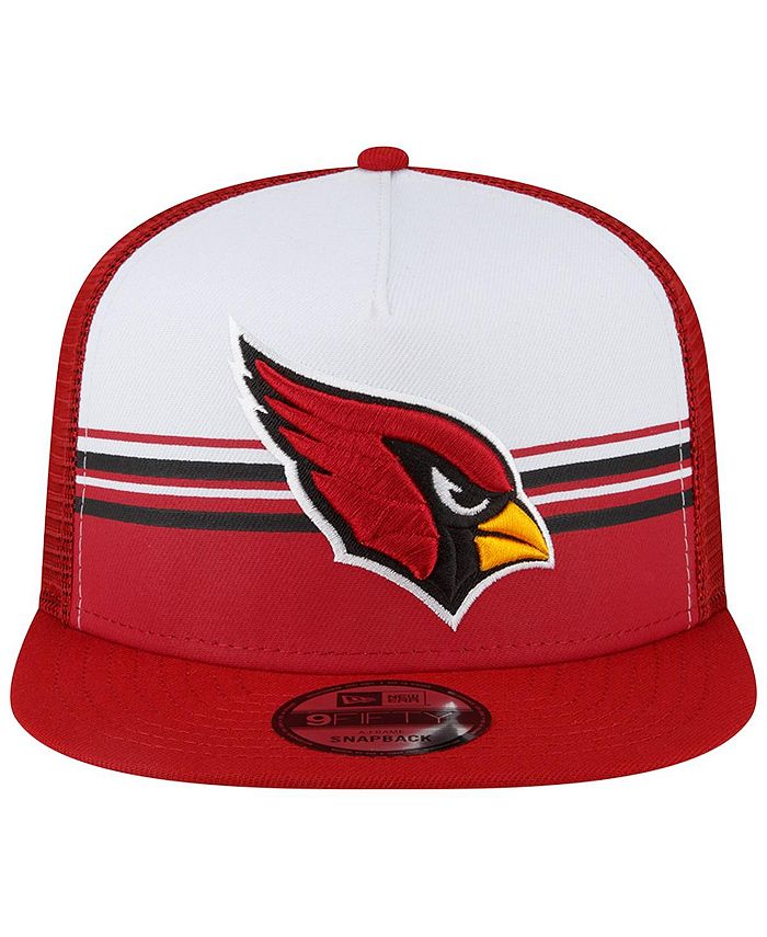 New Era Men's White, Cardinal Arizona Cardinals Striped A-Frame 9FIFTY ...