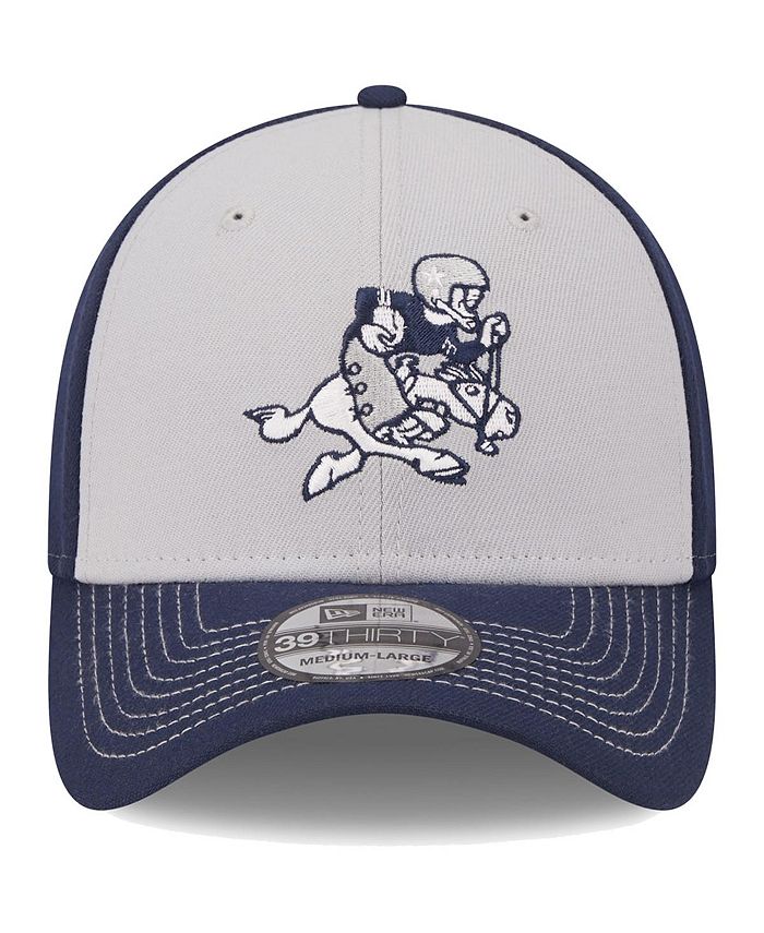 New Era Men's Gray, Navy Dallas Cowboys Retro Joe Main 39THIRTY Flex ...