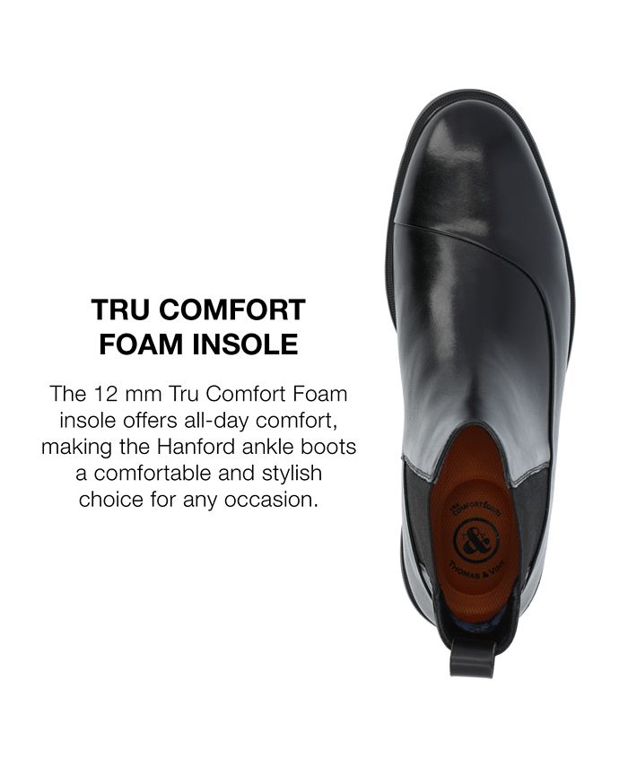 Thomas & Vine Men's Hanford Tru Comfort Foam Plain Toe Chelsea Boots ...