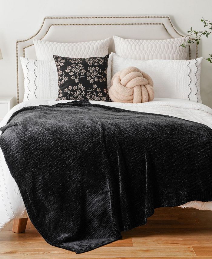 Battilo Lifestyle Solid Woven Micro Chenille Throw, 51" x 67" - Macy's