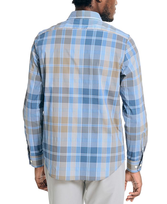 Nautica Men's Trim-Fit Navtech Plaid Shirt - Macy's