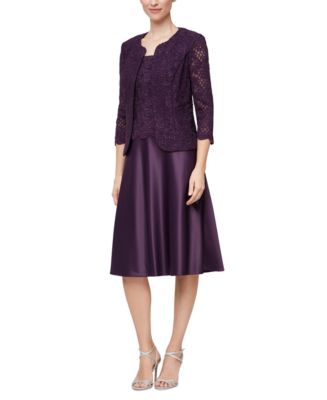 Alex Evenings Women's 2-Pc. Lace Jacket & Dress - Macy's