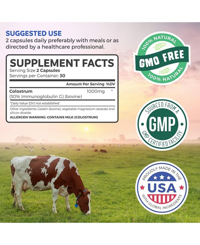 Healths Harmony Colostrum 1,000mg non-GMO 30% IgG Immunoglobulins ...