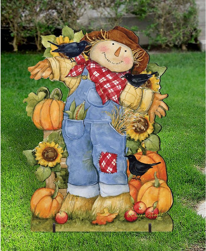 Designocracy Outdoor Holiday Free Standing Garden Decor Scarecrow S. Winget - Macy's
