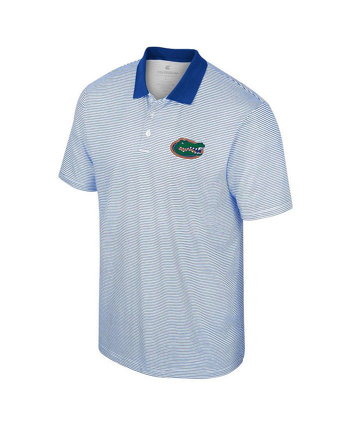 Colosseum Men's White, Royal Florida Gators Print Stripe Polo Shirt ...