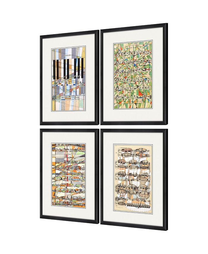 Paragon Picture Gallery Geometry of Music Framed Art, Set of 4 - Macy's