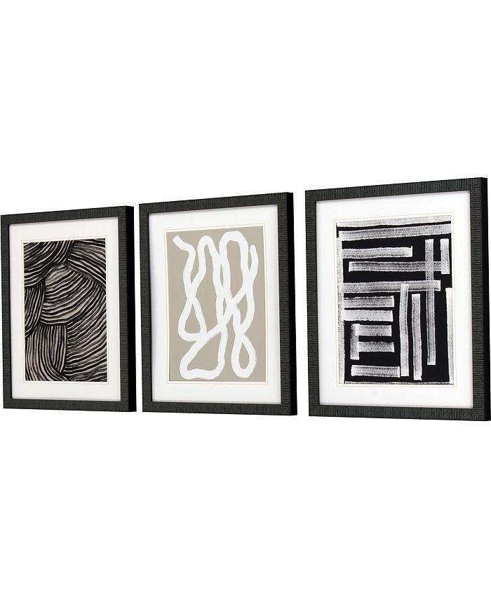 Paragon Picture Gallery Naive Lines IV Framed Art, Set of 3 - Macy's