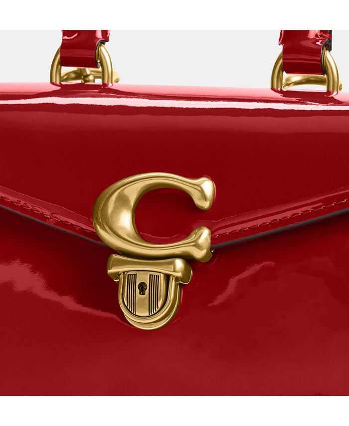 COACH Sammy Top Handle 21 Small Patent Leather Handbag - Macy's