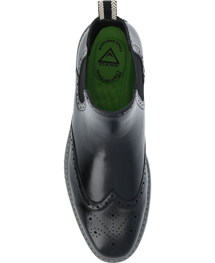 Vance Co. Men's Thorpe Tru Comfort Foam Wingtip Slip-On Chelsea Boots ...