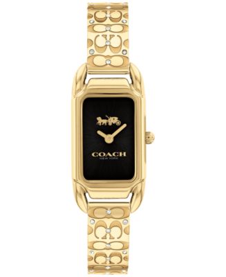 COACH Women's Cadie Gold-Tone Stainless Steel Bangle Bracelet Watch 17. ...