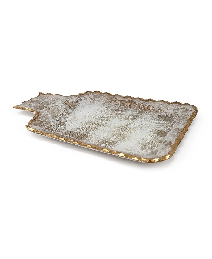 Classic Touch Gold-Tone Brushed Tray, Small - Macy's