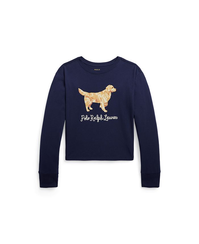 Polo Ralph Lauren Big Girls Golden Retriever Jersey Long-Sleeve T-shirt ...
