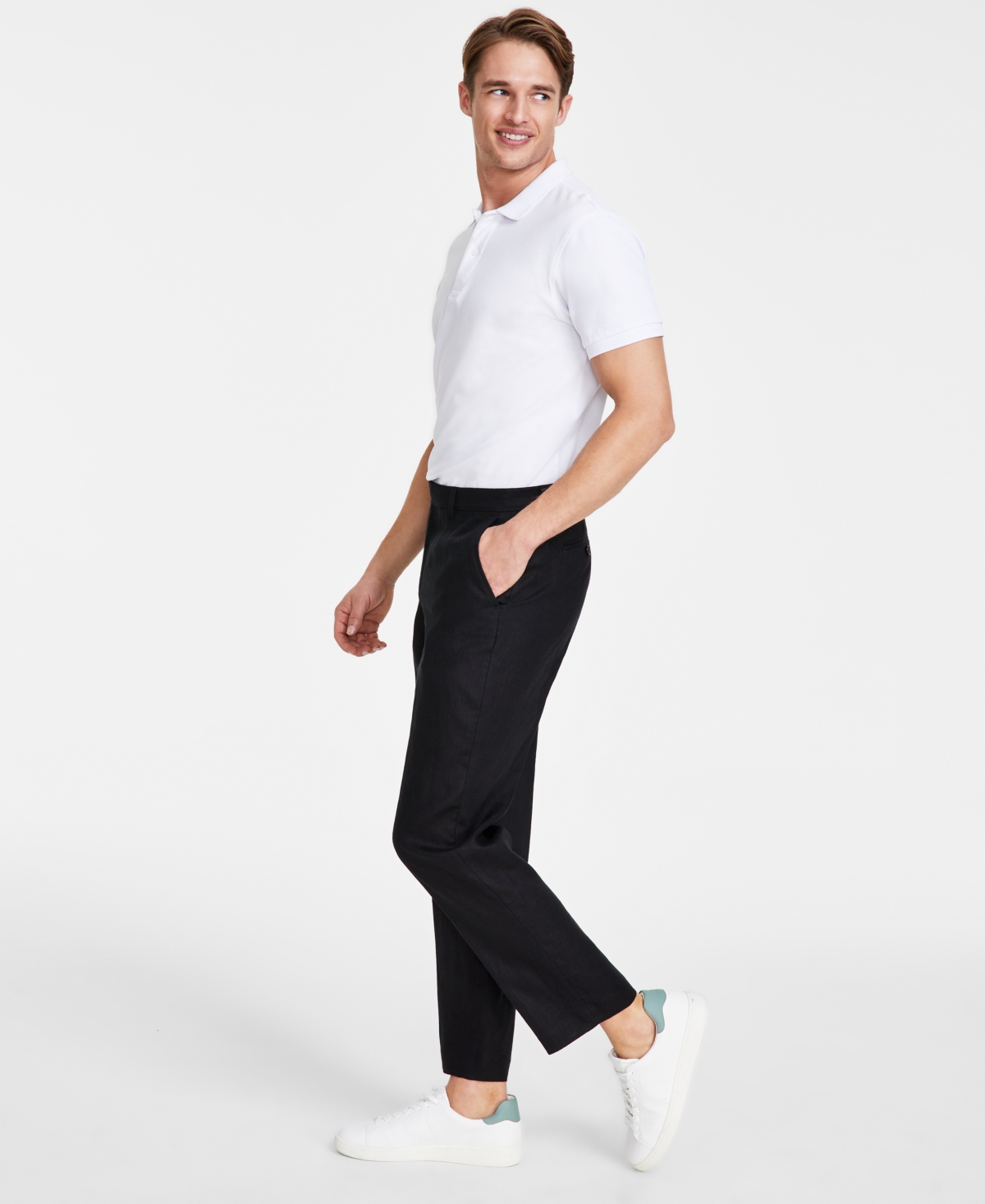Click here for Nautica Mens Modern-Fit Linen Dress Pants - Black prices