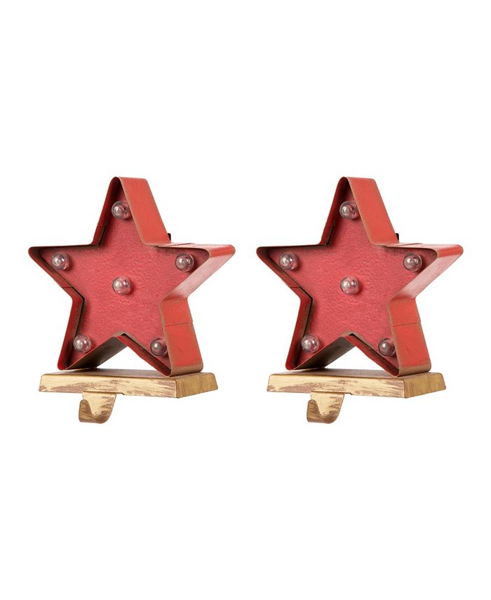 Glitzhome 2 Pack Marquee LED Star Stocking Holder - Macy's