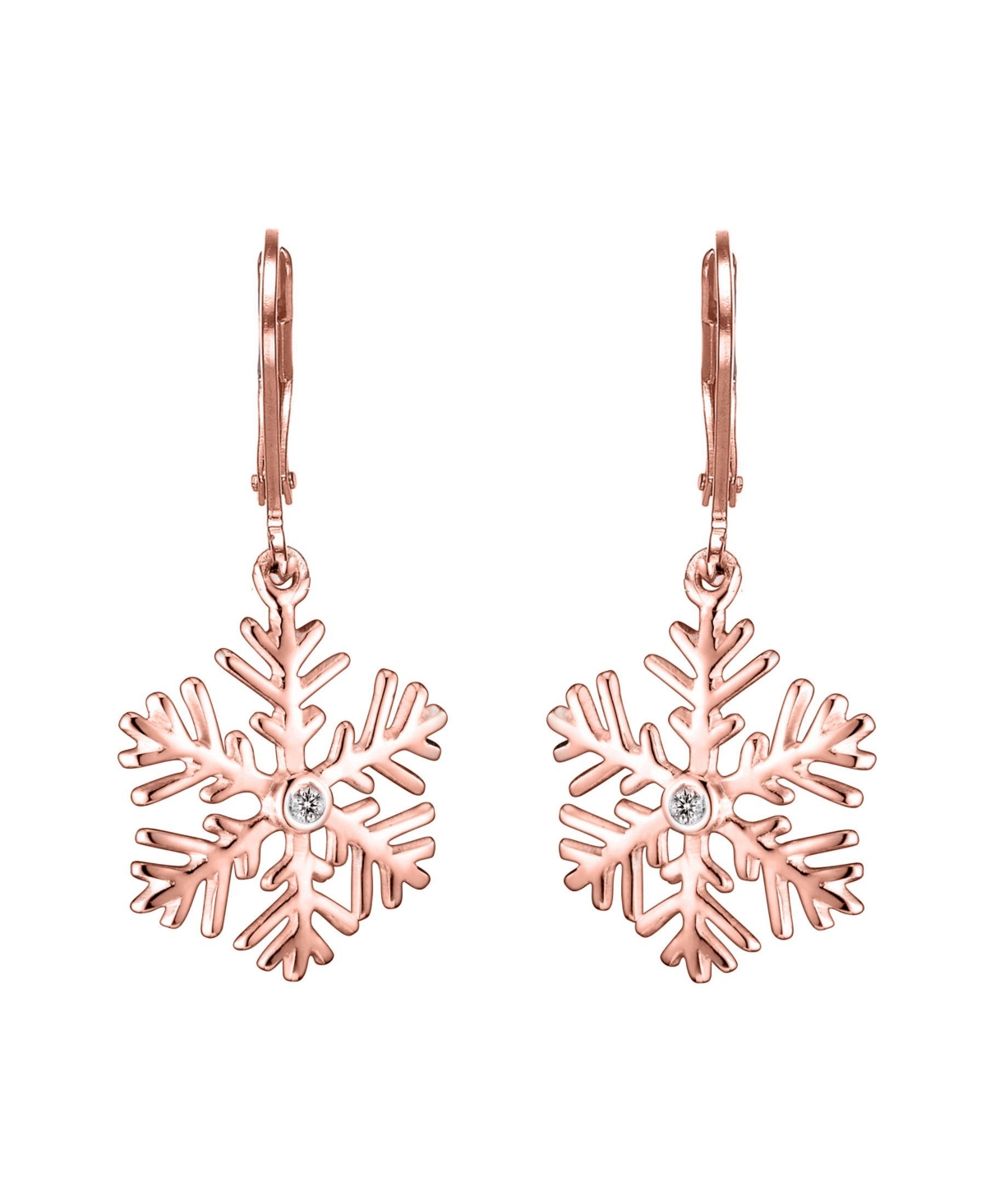 Click here for Cubic Zirconia Sterling Silver Snowflake Drop Euro... prices