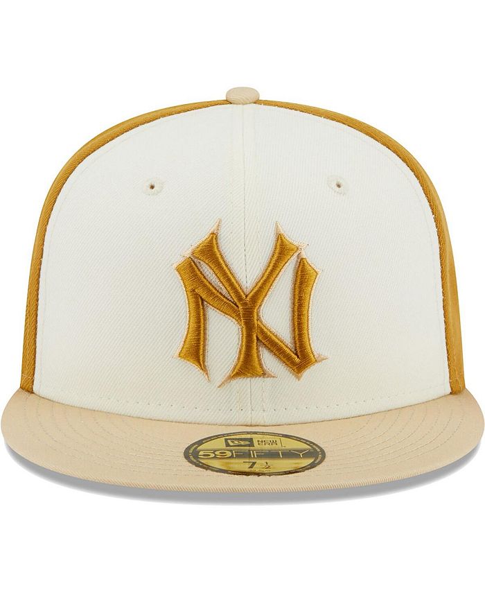 New Era Men's Cream, Gold New York Yankees Chrome Anniversary 59FIFTY ...