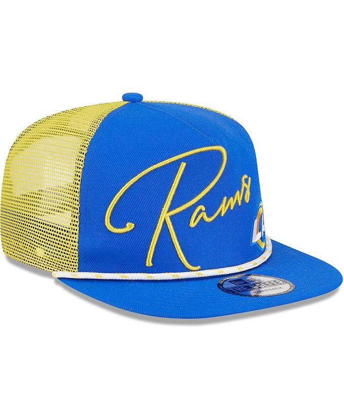 New Era Men's Royal Los Angeles Rams Script Logo Golfer 9FIFTY Snapback ...