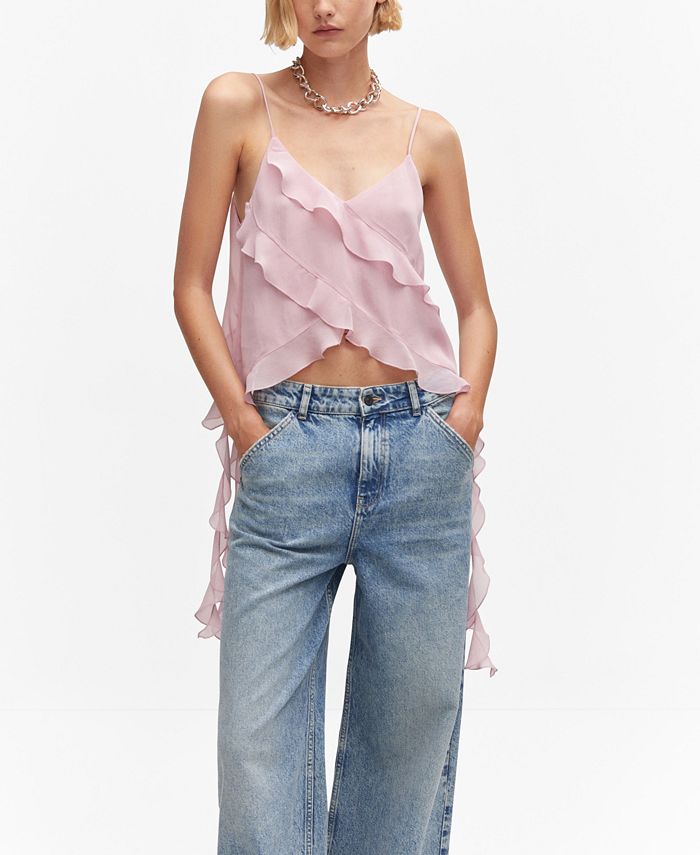 MANGO Women's Chiffon Ruffle Top - Macy's