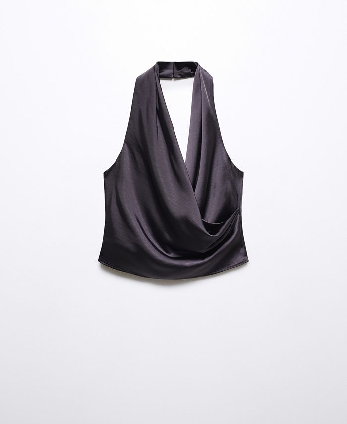 MANGO Women's Open Back Crossover Blouse - Macy's