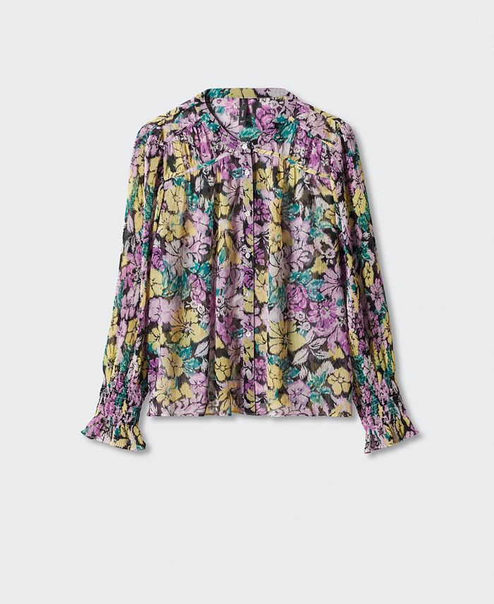 MANGO Women's Floral Textured Blouse - Macy's