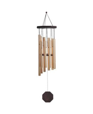 35" Long Traditional Copper Wood Round Top Wind Chime - Macy's