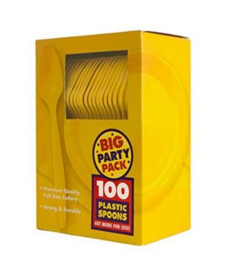 JAM Paper Big Party Pack of Premium Plastic Spoons - 100 Disposable ...