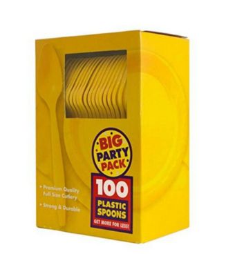 JAM Paper Big Party Pack of Premium Plastic Spoons - 100 Disposable ...
