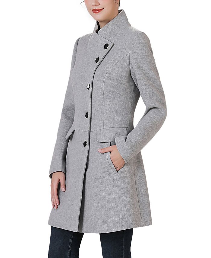 kimi + kai Women's Nora Stand Collar Boucle Wool Coat - Macy's