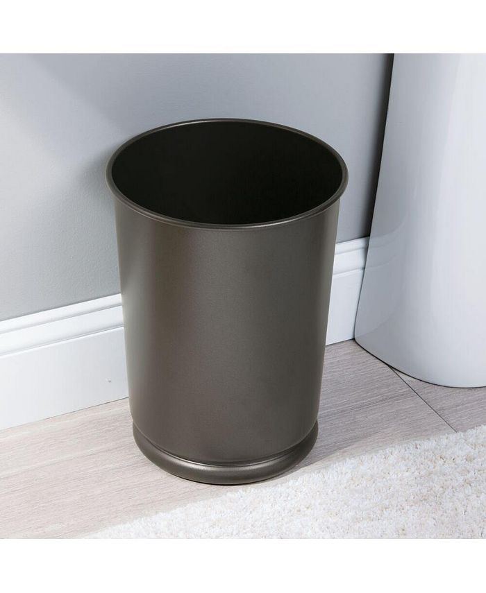 mDesign Slim Round 3 Gallon Tall Trash Can Wastebasket for Bathroom ...